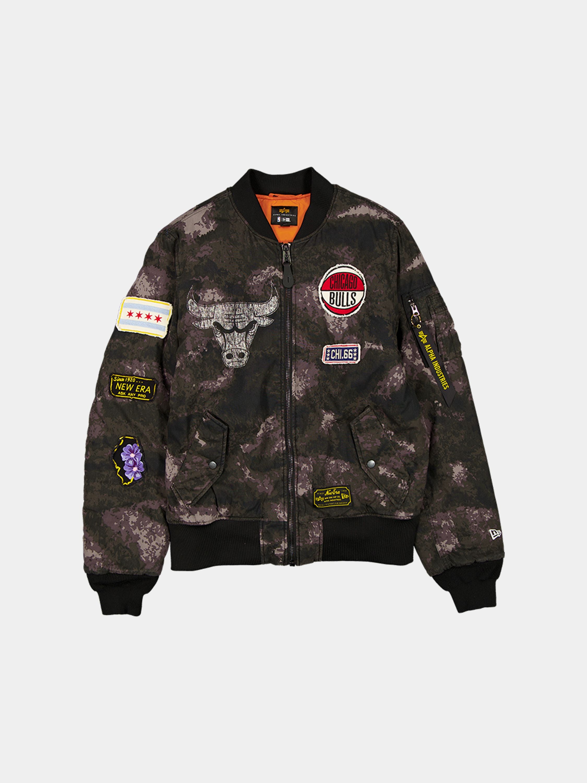 Chicago Bulls X Alpha X New Era MA-1 Bomber Jacket (Black Camo) | Alpha ...