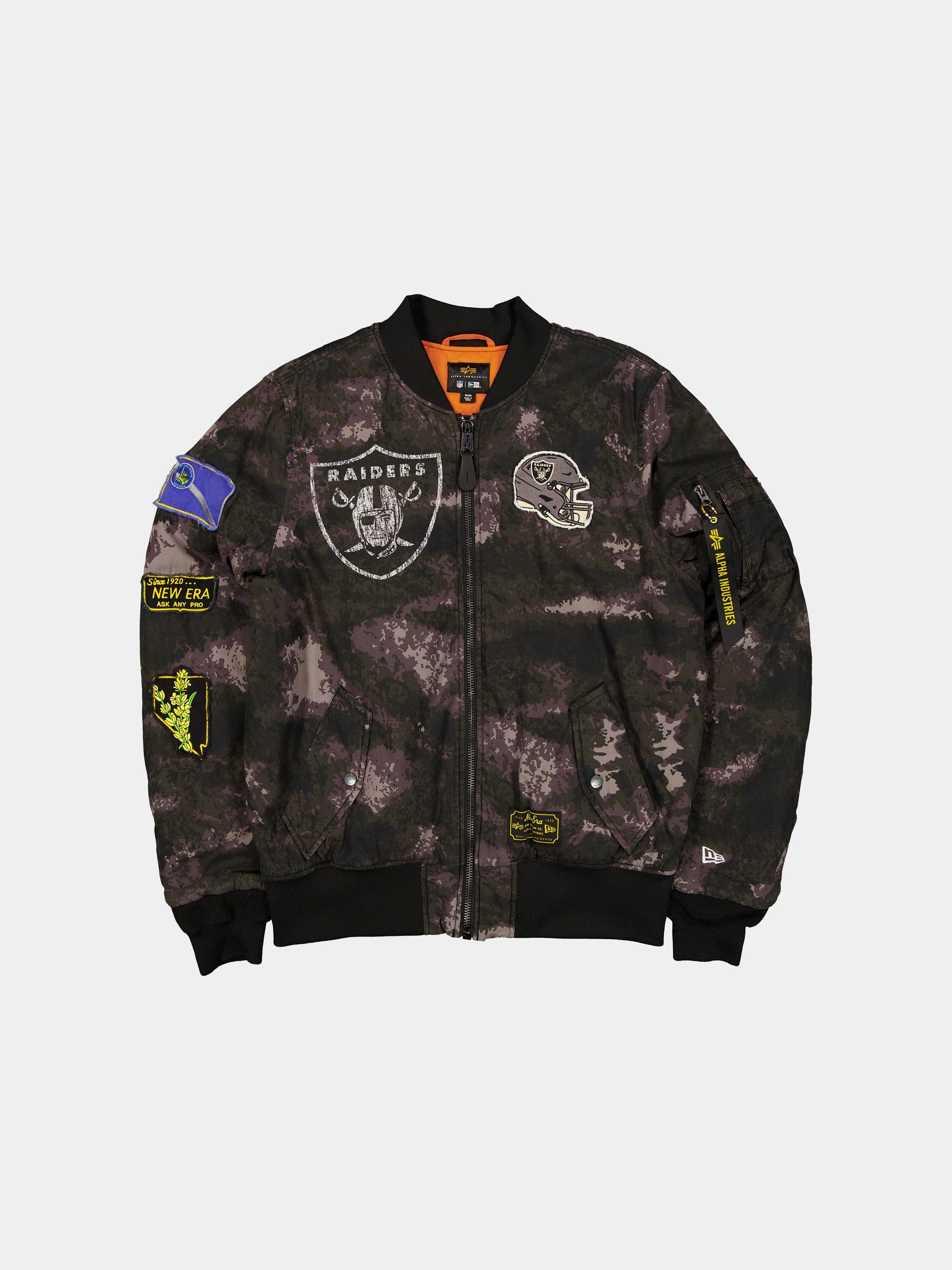 Las Vegas Raiders X Alpha X New Era MA-1 Bomber Jacket (Black Camo ...